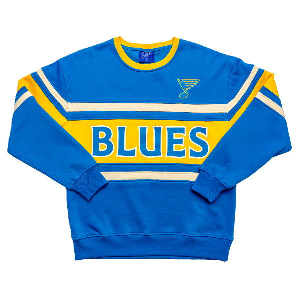 ST. LOUIS BLUES SERIES SIX STRIPE BLUES COLORBLOCK CREW - BLUE – STL ...