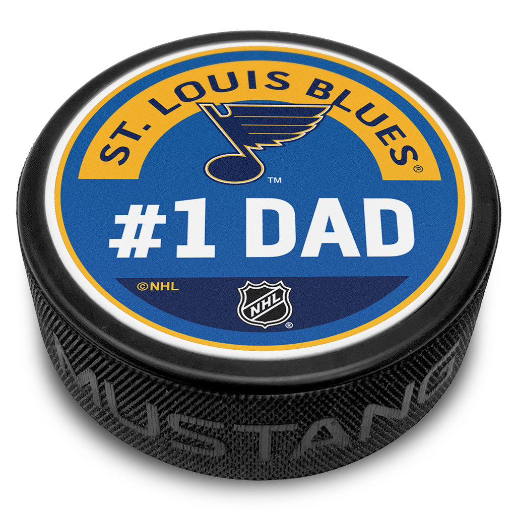 ST. LOUIS BLUES NUMBER 1 DAD PUCK – STL Authentics