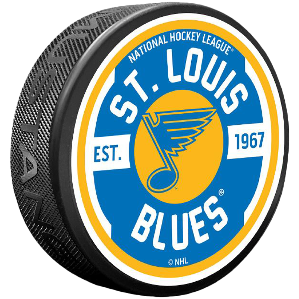 ST. LOUIS BLUES NEW LOGO GEAR PUCK - 3 INCHES – STL Authentics